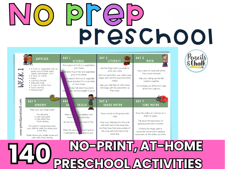 No Prep, Worksheet Free Preschool Activities You And Your Child Will ...